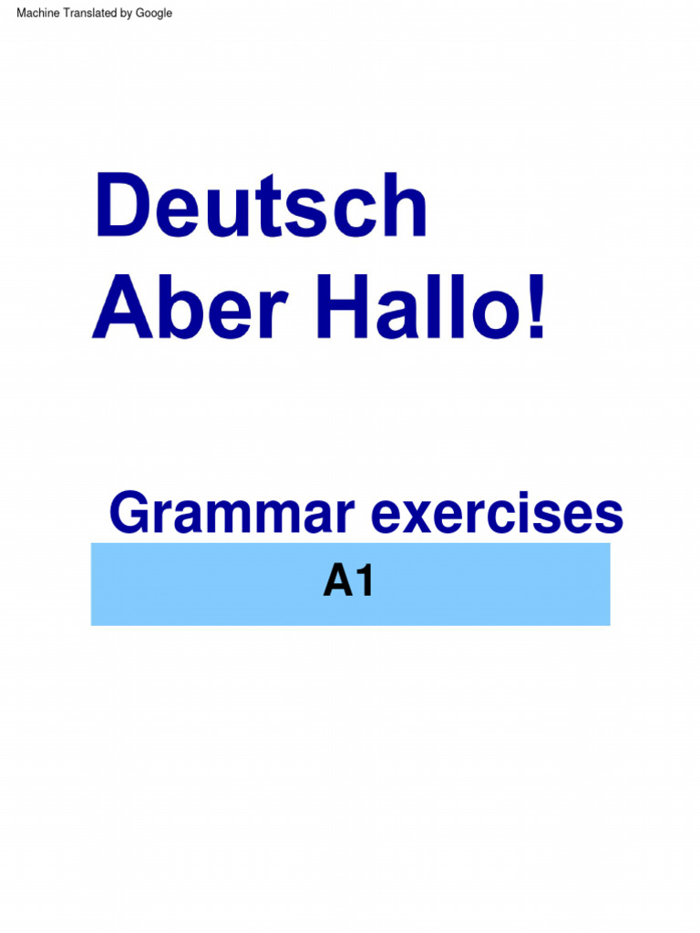 Deutsch Aber Hallo A1 Bearb ENGLISH Translate | PDF | Grammatical Tense ...