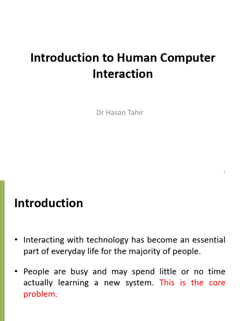 Lec 1 | Download Free PDF | Human–Computer Interaction | Usability