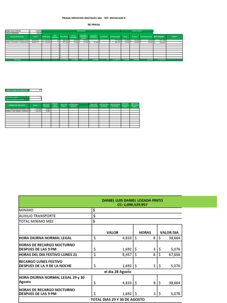 Formato-De-nomina Con Horas Extras | PDF | Relaciones laborales ...