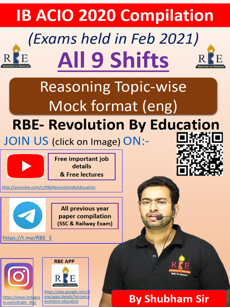 IB ACIO Reasoning Chapter-Wise - RBE - Compressed | PDF