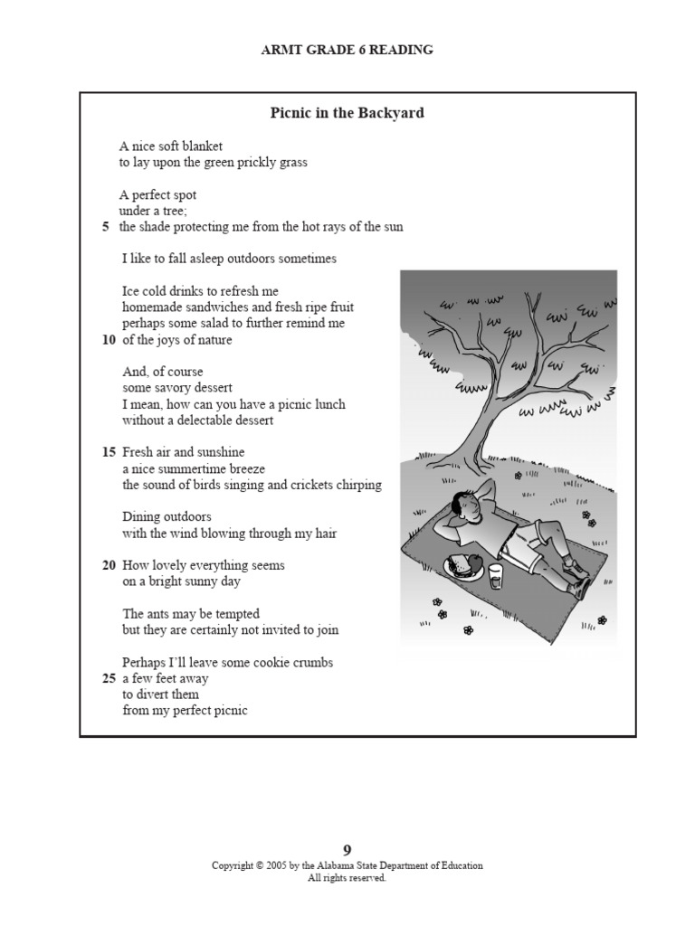 Reading 6 Picnic in The Backyard | PDF | Picnic | Lunch