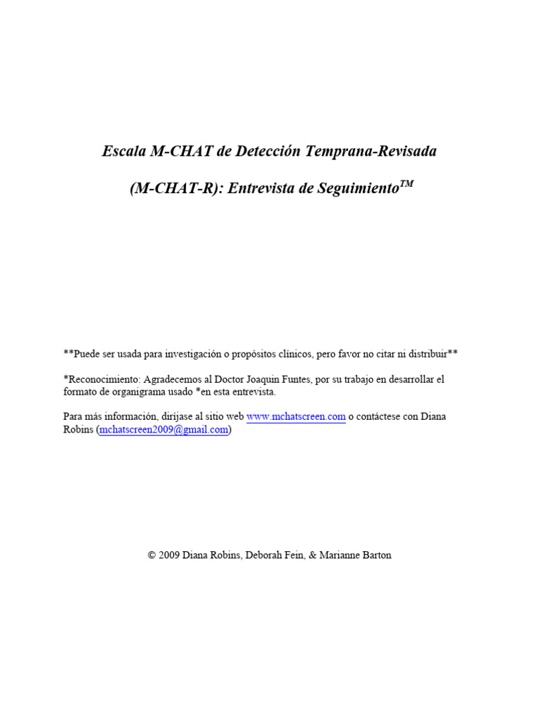 M-Chat-R F Spanishwh Uconn | PDF | Espectro autista
