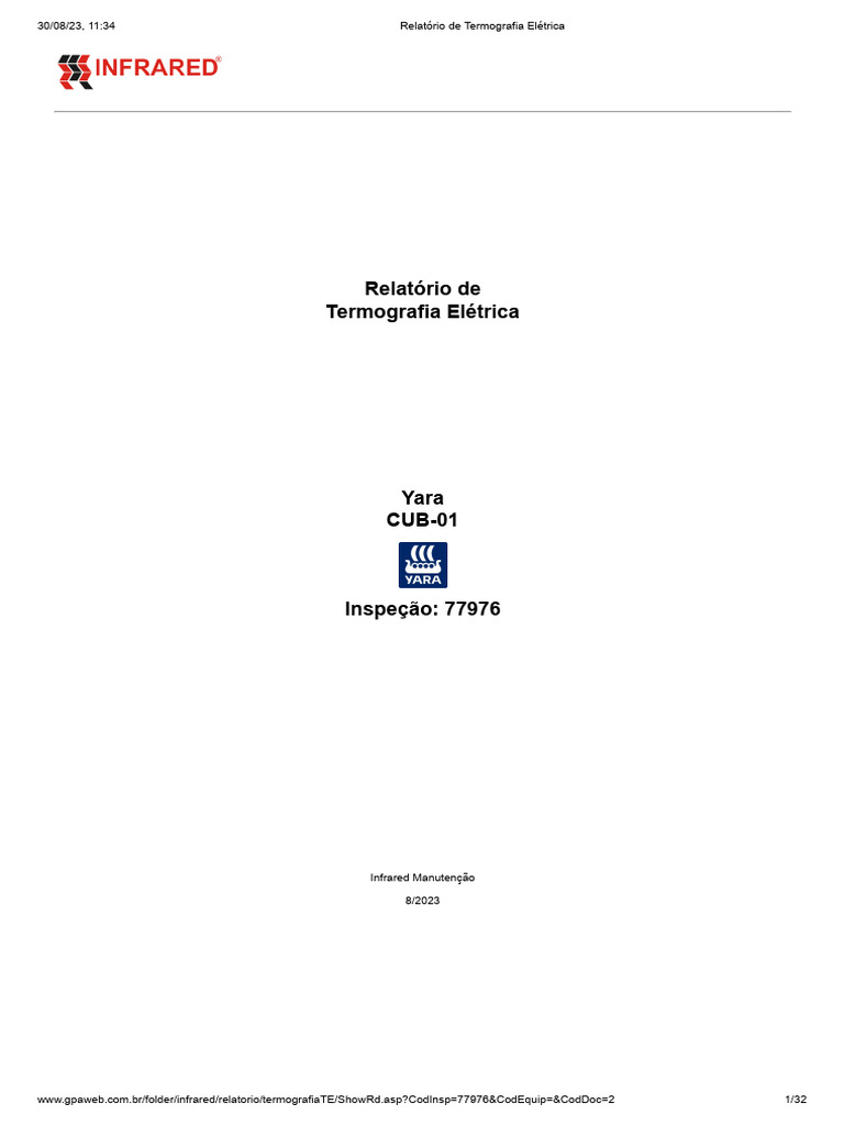 Relatório Termografia Yara Cubatão | PDF | Aquecimento global e mudança ...