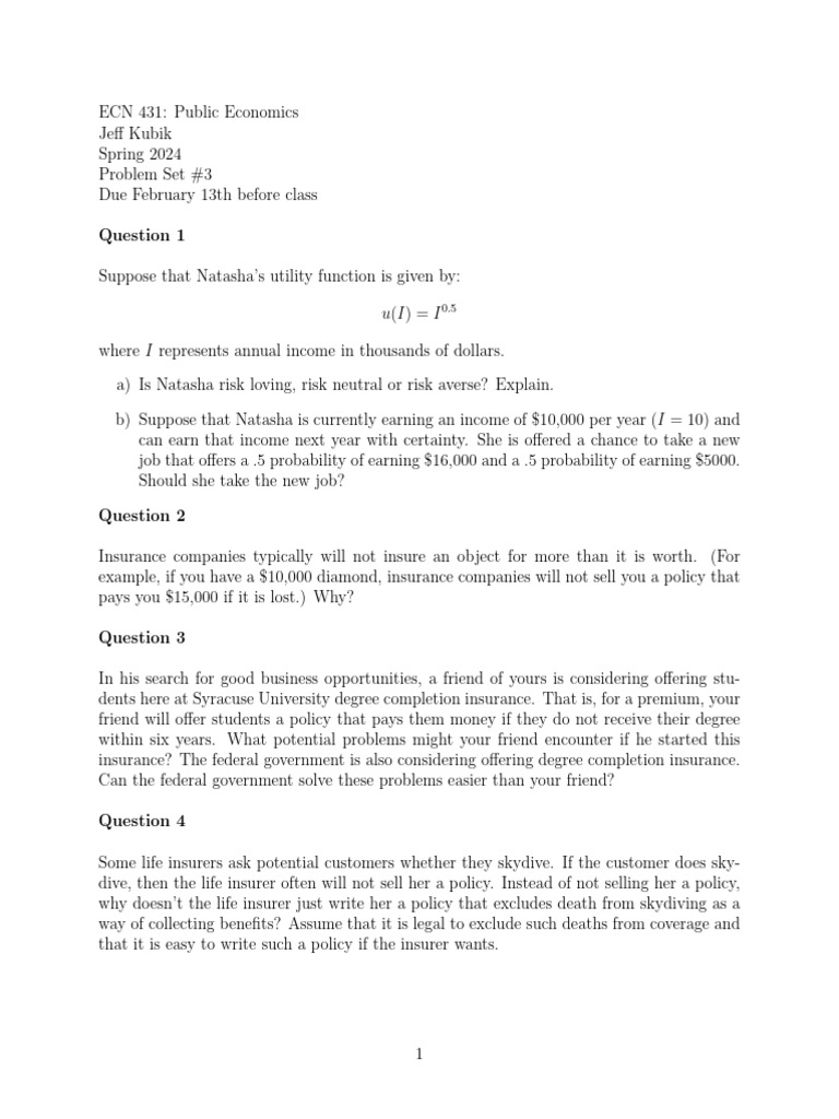PS #3 | PDF | Insurance | Life Insurance