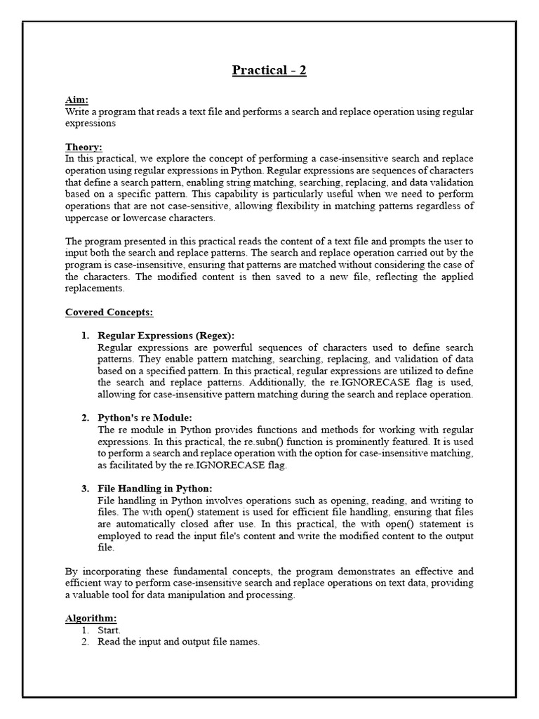 Prac 2 | PDF | Regular Expression | Computer File