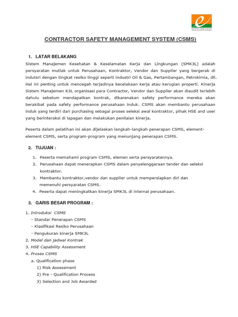 Contractor Safety Management System | PDF