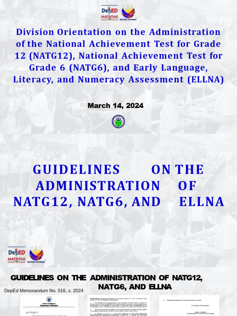 Virtual Orientation On The Administration of NATG12 NATG6 and ELLNA 4 1 ...