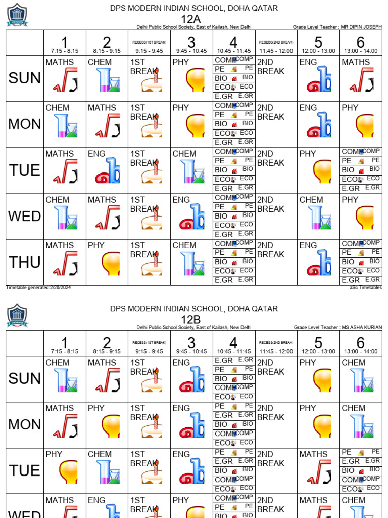 DPS Mis Class TT - Xii (2024-25) | PDF | Educational Institutions | Delhi