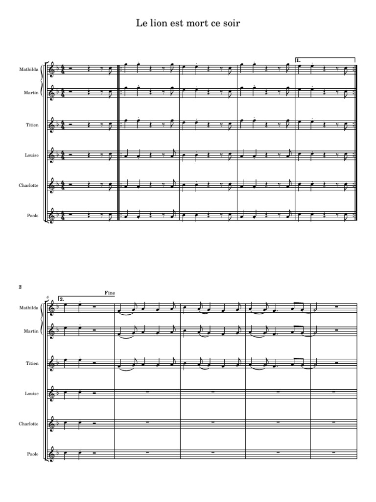Le Lion Est Mort Ce Soir | PDF