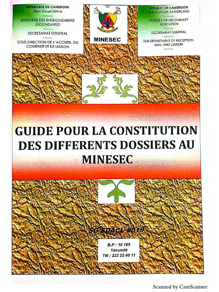 GUIDE_CONSTITUTION_DOSSIER_MINESEC | PDF