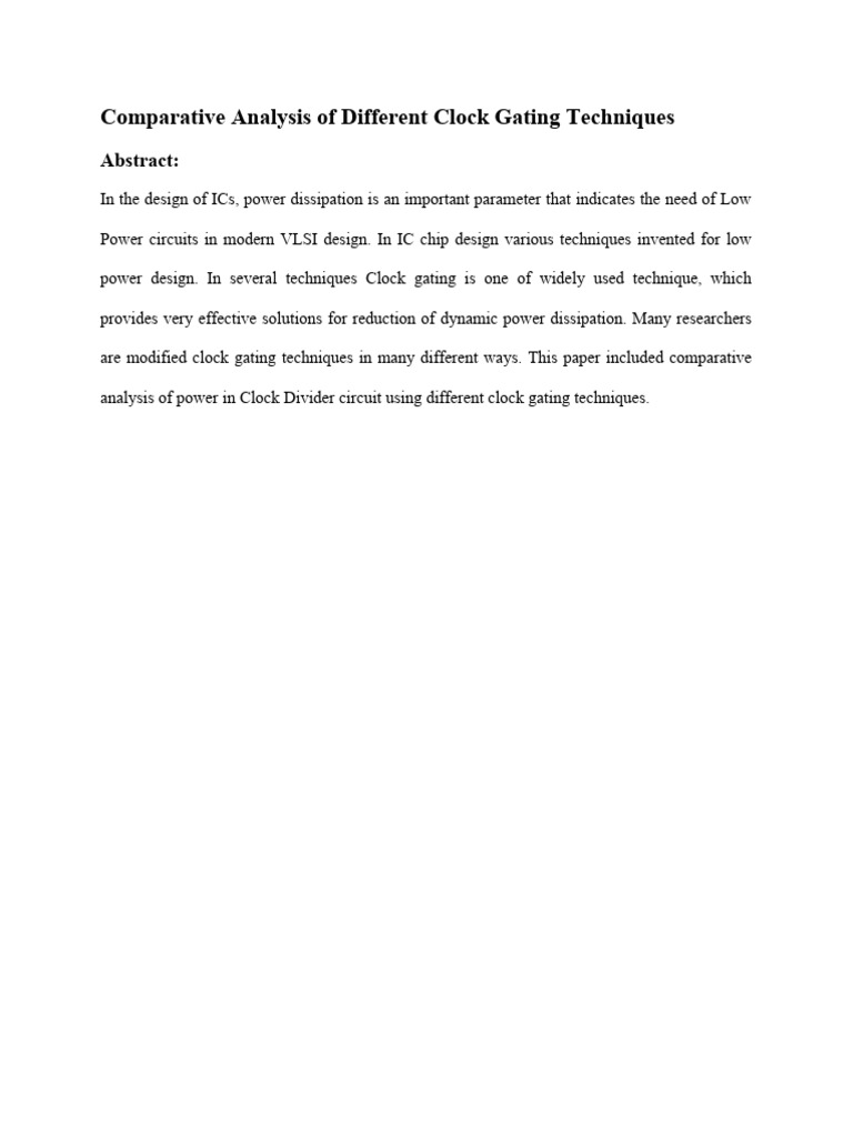 10. Comparative Analysis of Different Clock Gating Techniques | PDF | Field Programmable Gate ...