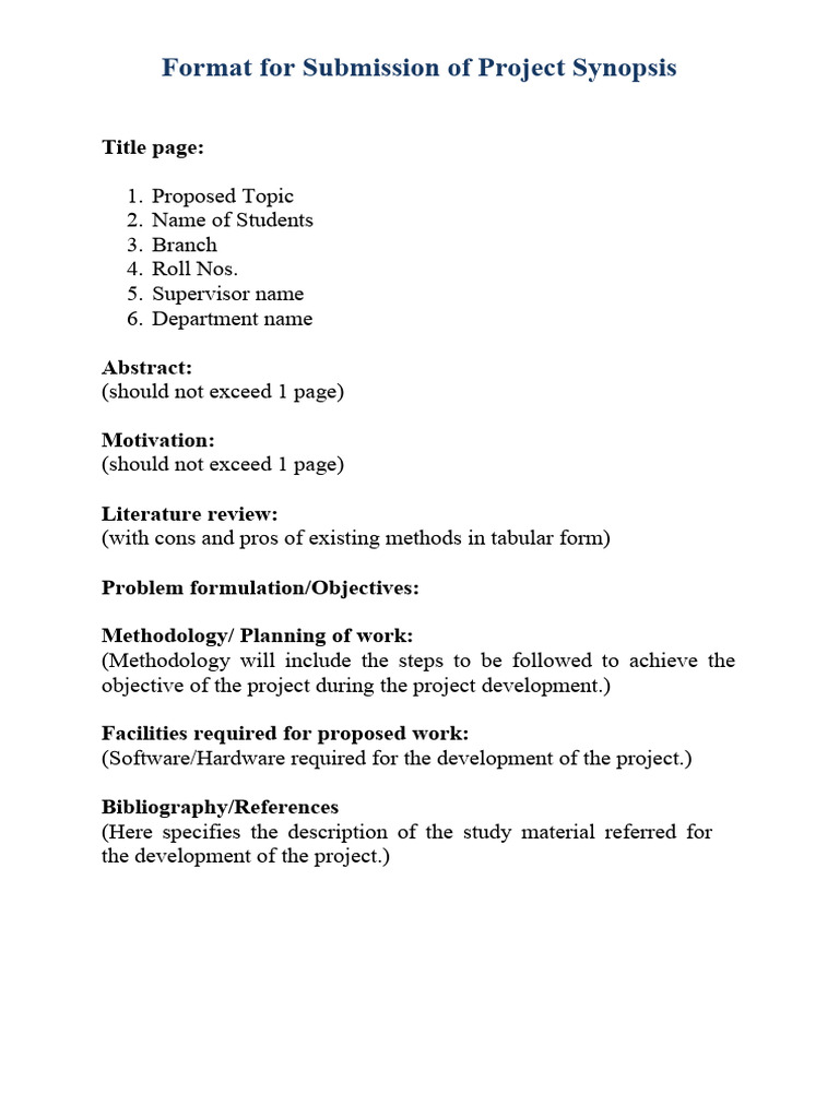 Synopsis Format | PDF | Computers