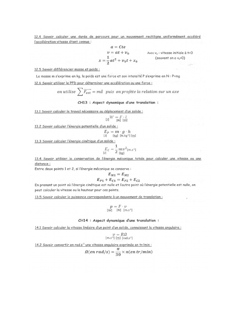 Résumé COURS Mécanique Téléchargé | PDF