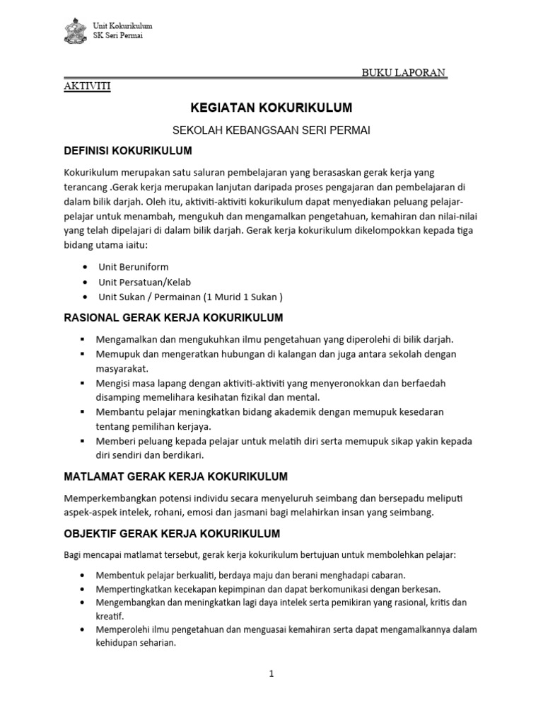 BUKU LAPORAN AKTIVITI koko 2 | PDF