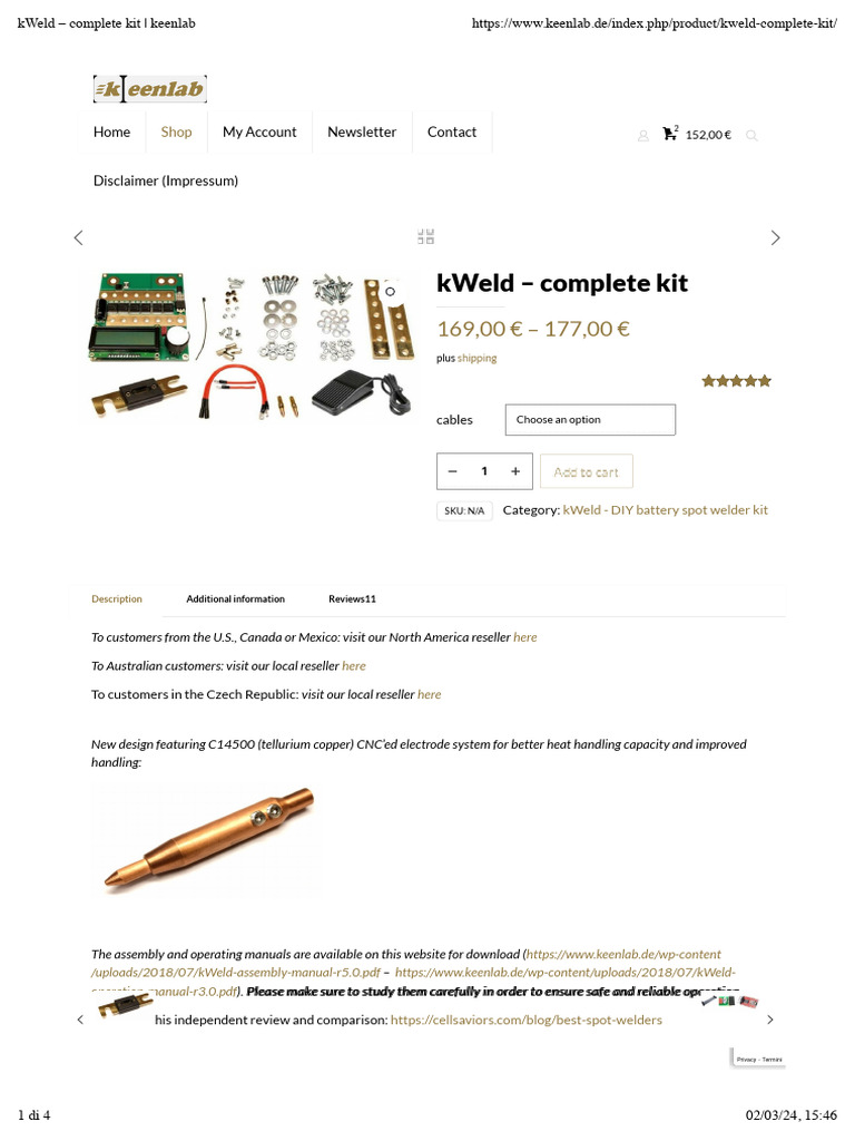 KWeld - Complete Kit - Keenlab | PDF | Implied Warranty | Electricity
