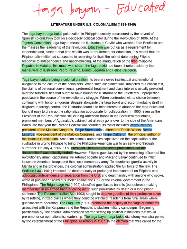 Literature Under Us Colonialism | PDF | Philippines