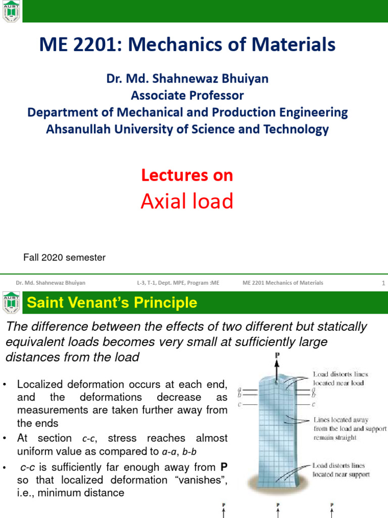 Axial Load Analysis in Materials | PDF | Strength Of Materials ...
