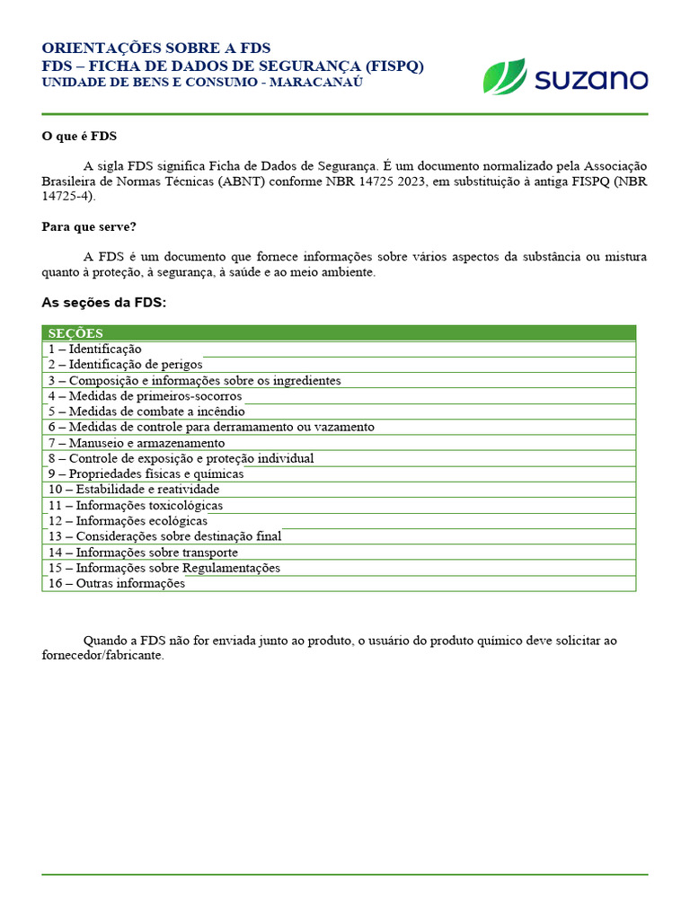 Composição Fispq Fds | PDF