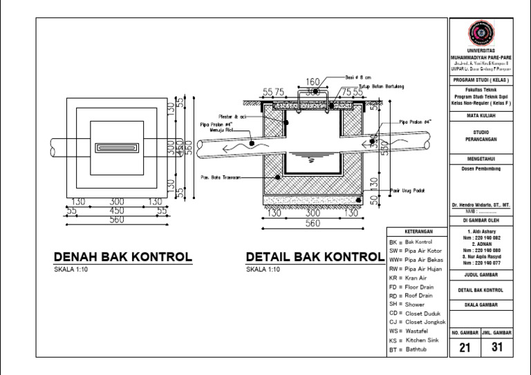 Detail Pipa dan Bak Kontrol Air Kotor | PDF