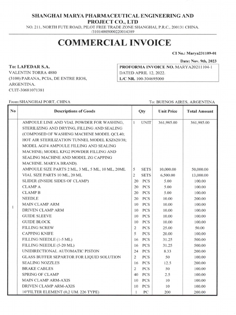 Commercial Invoice | PDF