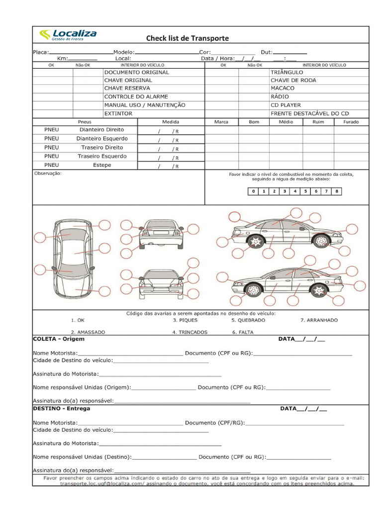 Checklist Localiza | PDF