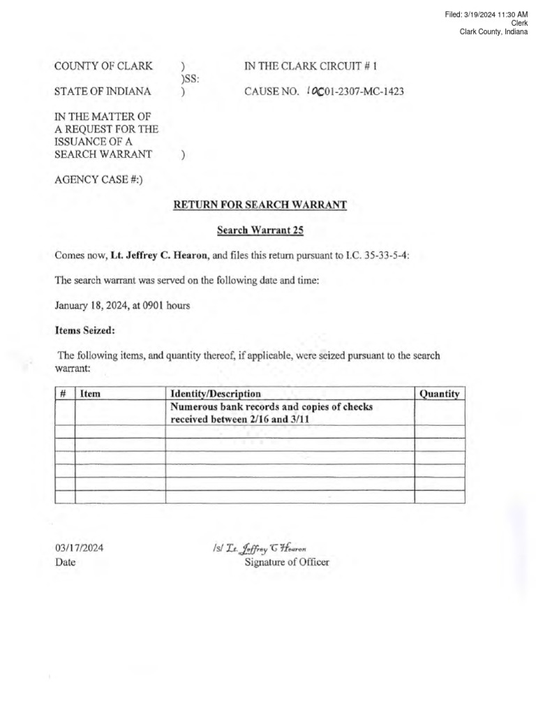 Returns For Search Warrant 25-45 | Download Free PDF | Search Warrant ...