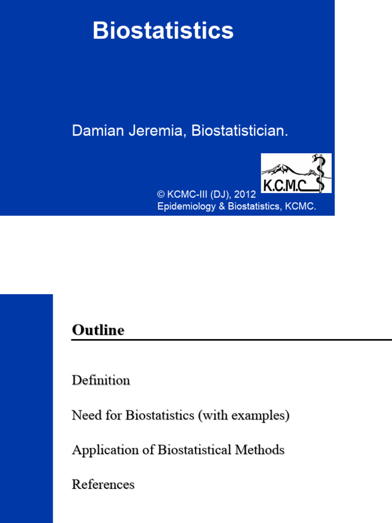 Topic 1 Introduction To Biostatistics Pdf Biostatistics Statistics