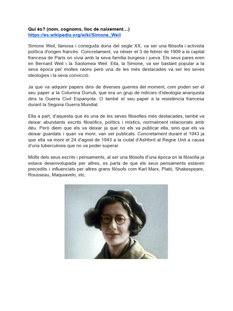 Simone Weil Información | PDF