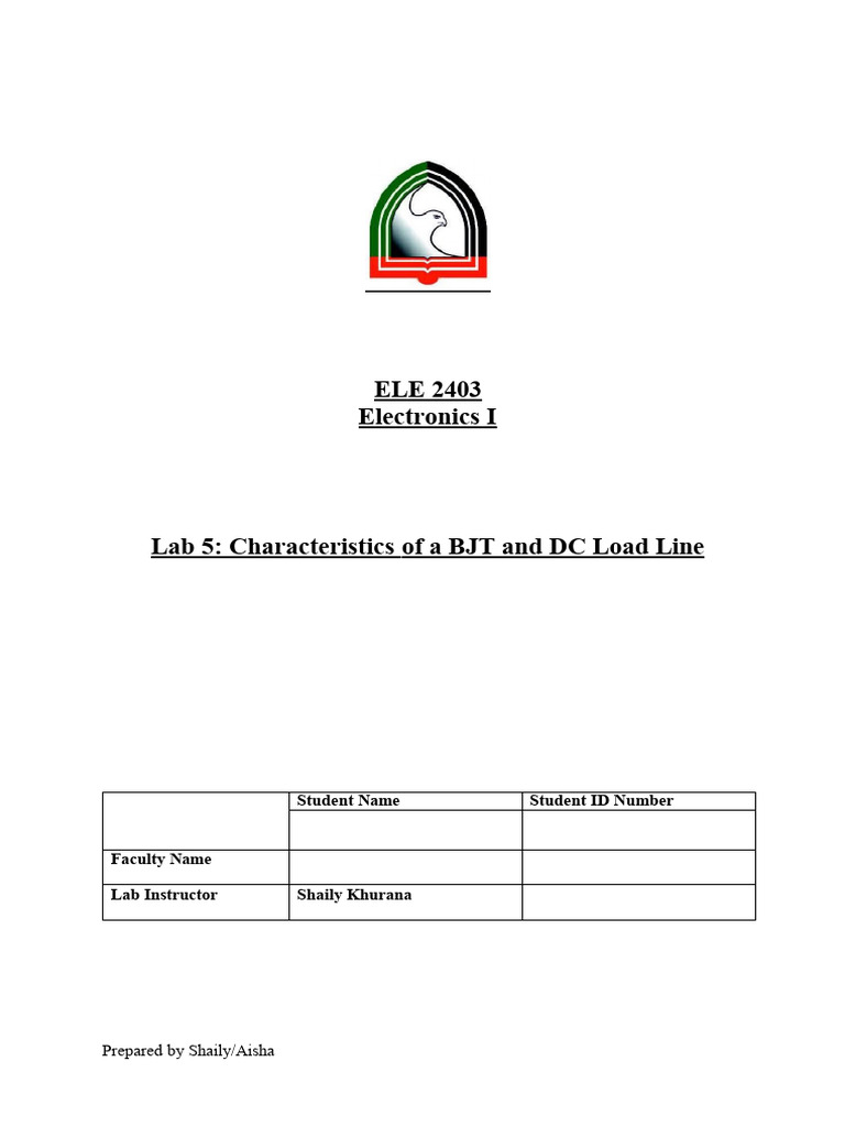 Lab 5 - Characteristics of A BJT and DC Load Line | PDF | Bipolar ...