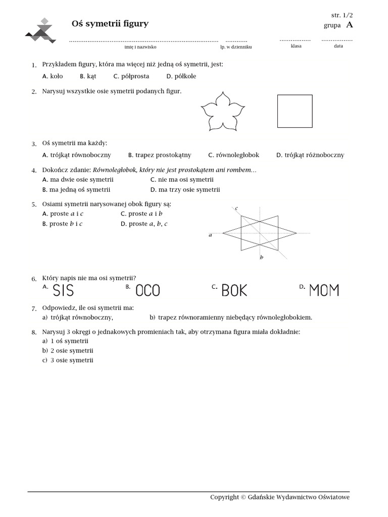 2.oś Symetrii Figury | PDF