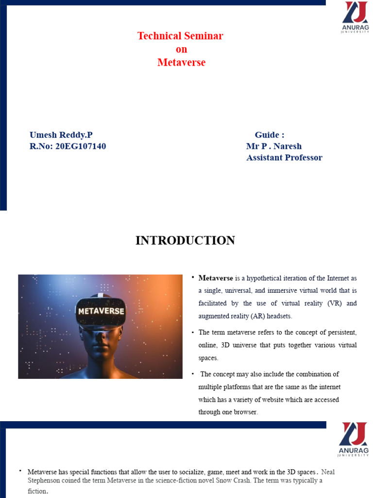 Technical Seminar Format2 | PDF | Virtual Reality | Augmented Reality