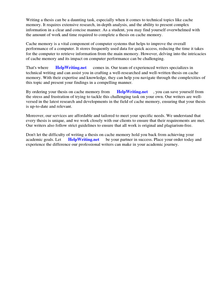 Cache Memory Term Paper | Download Free PDF | Cpu Cache | Computer Data Storage