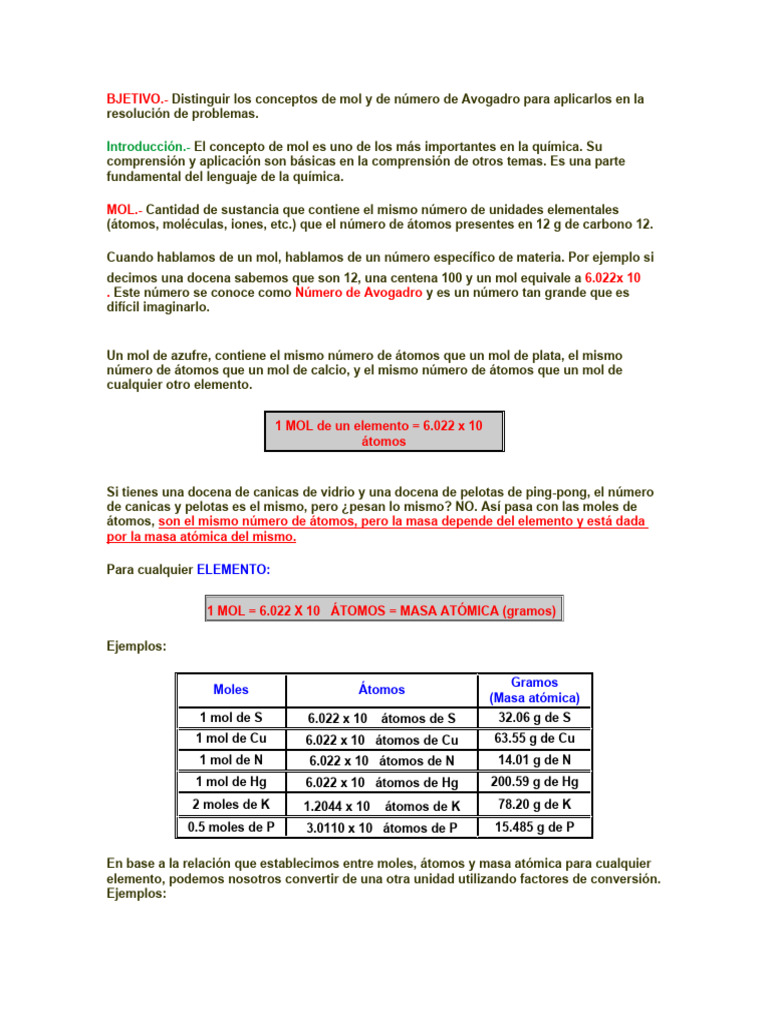 Quimica Pdf Mole Unidad Compuestos Químicos