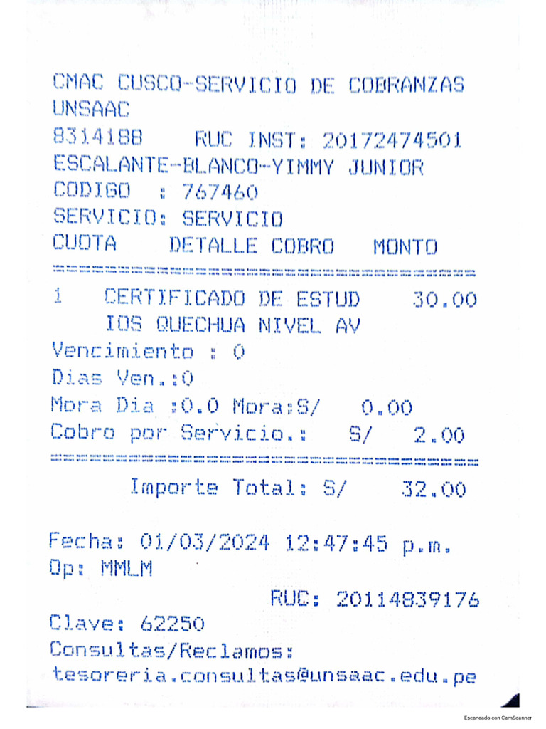 Voucher de pago | PDF