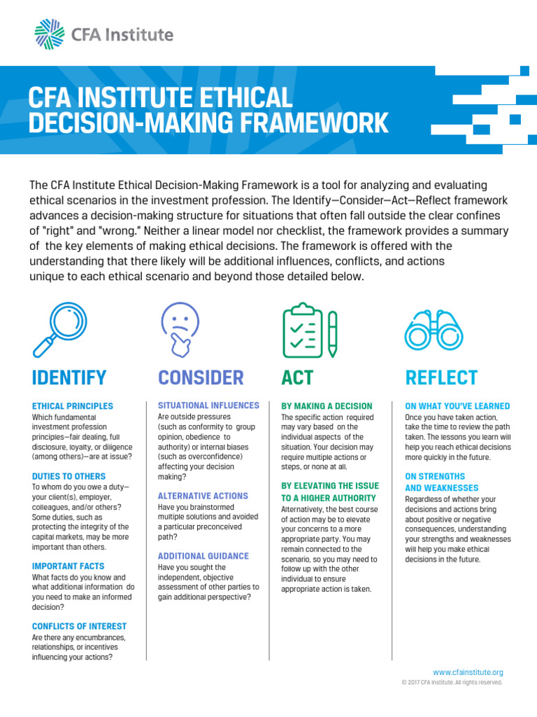 CFA Ethical Decision-Making Framework | PDF | Decision Making ...