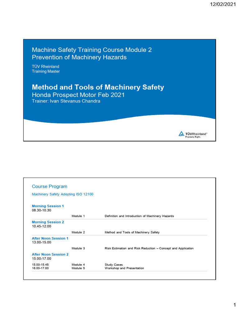 Machinery Safety Training Course Overview | PDF | Risk | Risk Assessment