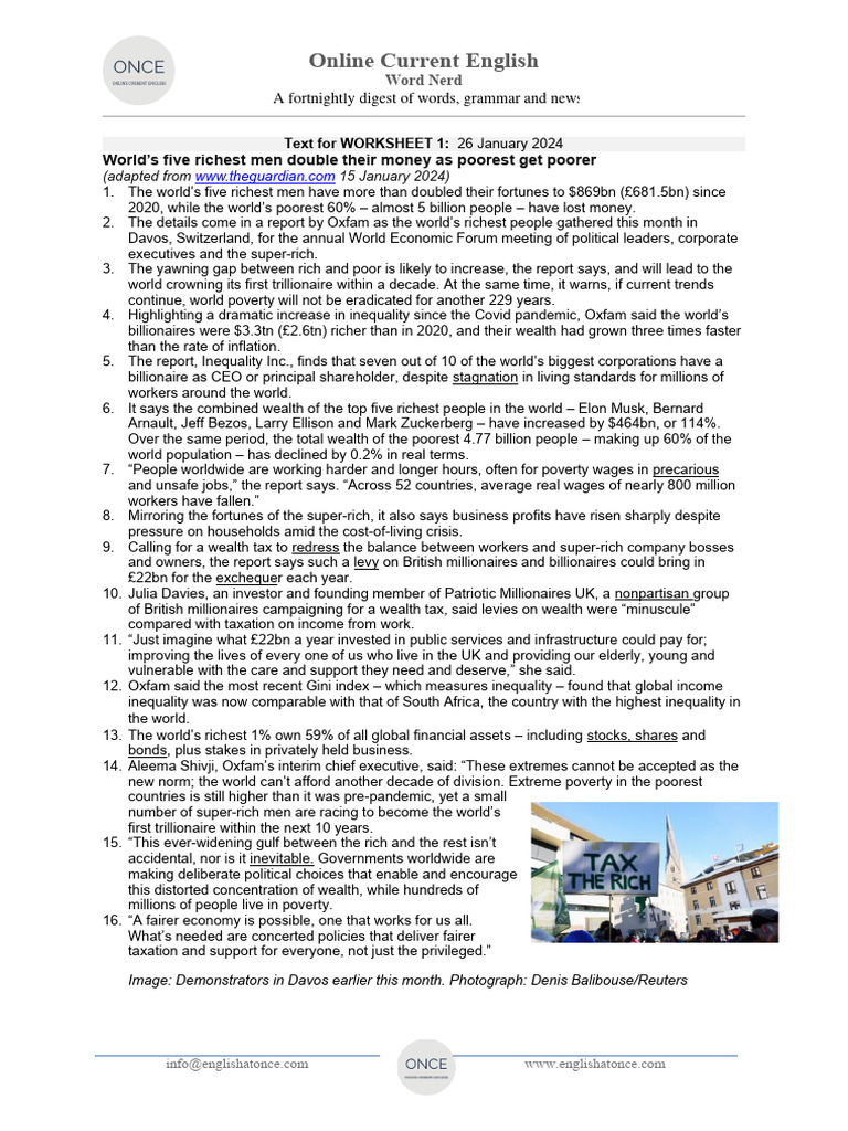 Once Word Nerd Worksheet 1 TEXT January 26 2024 | PDF | Cost Of Living ...