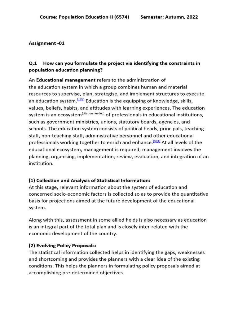 Population Education | PDF