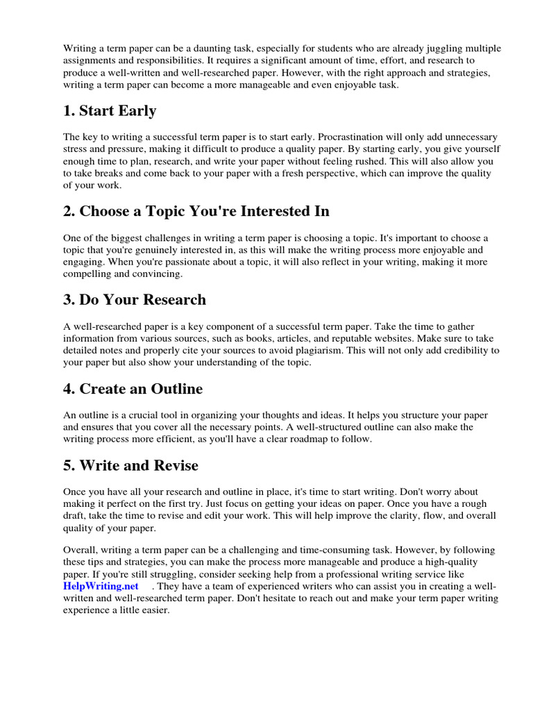 Ways To Make A Term Paper | PDF | Essays | Thesis