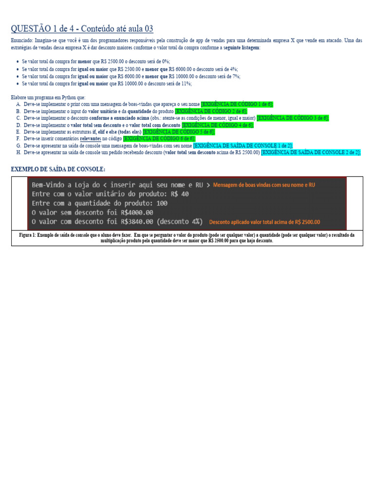 FASE A1 de 2024 - Logica de Programacao e Algoritmos - REVISADO (1 ...