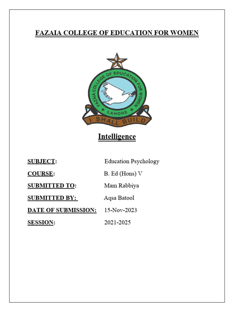 Intelligence 1 (AutoRecovered) | PDF | Intelligence | Intelligence Quotient