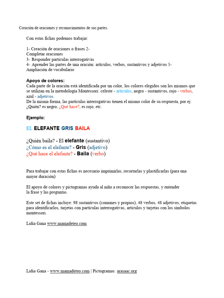 Creamos Oraciones y Reconocemos Sus Partes | PDF | Adjetivo