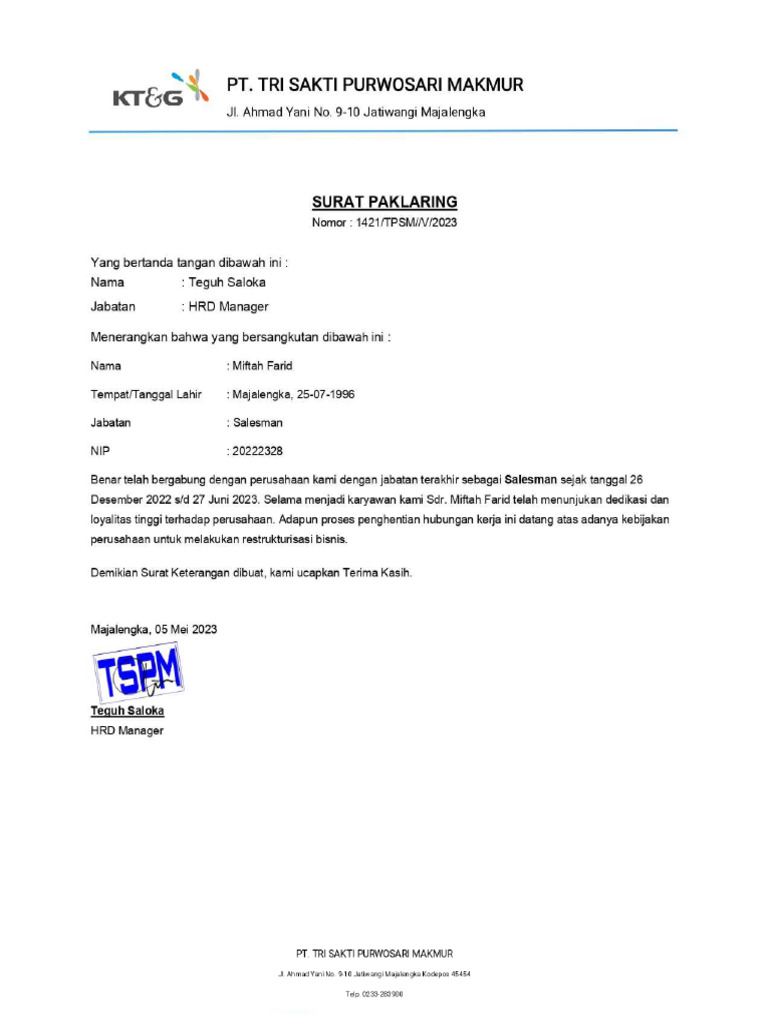 SURAT PAKLARING-WPS Office - Page-0001 | PDF