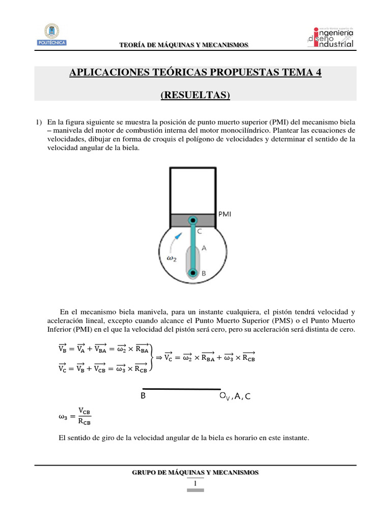 Aplicaciones Teóricas Propuestas Tema 4 Libro TMM (2 Ed) (Resueltas) | PDF | Velocidad | Teoría