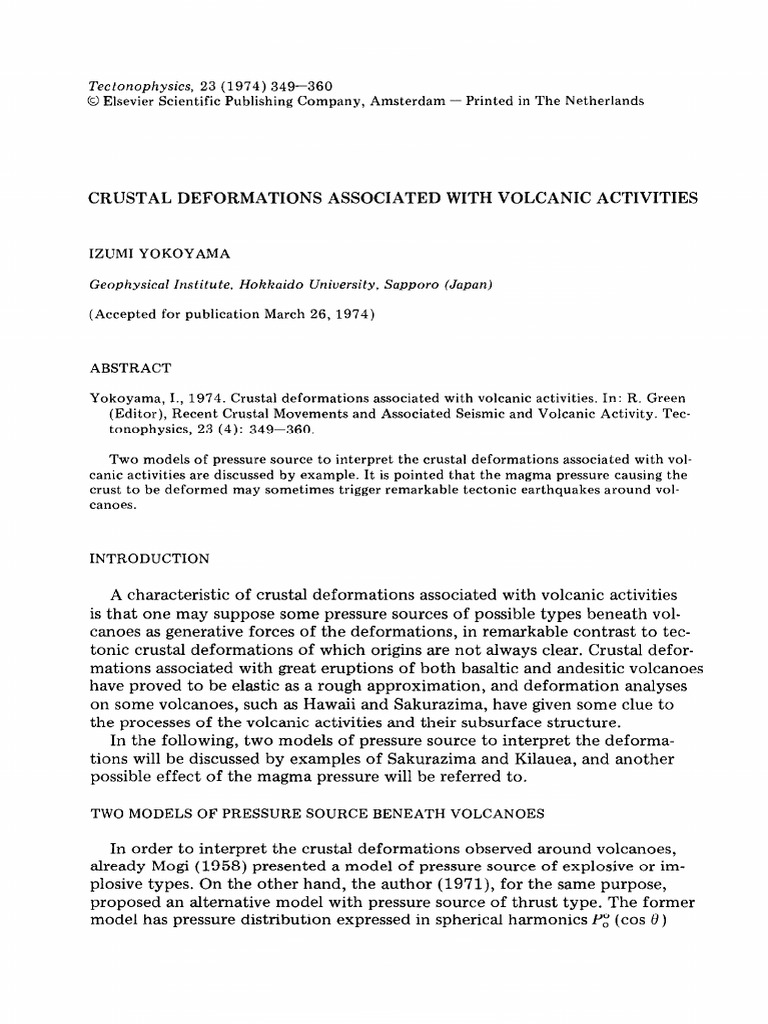 Volcanic Crustal Deformation | PDF | Volcano | Magma