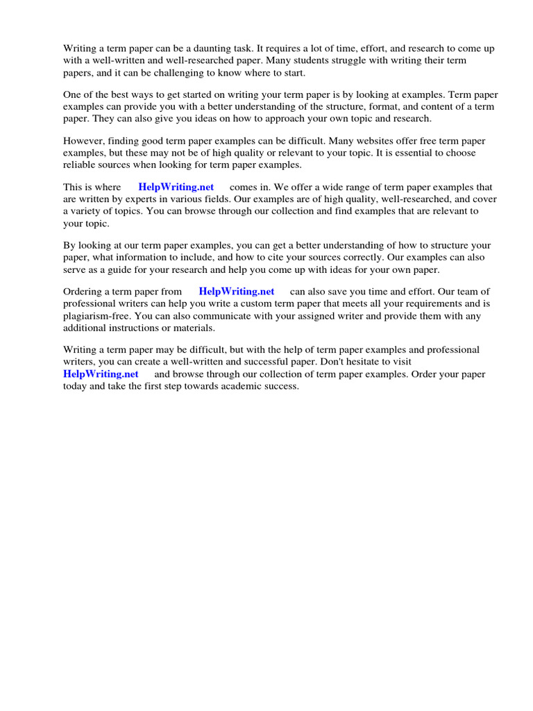 Term Paper Examples PDF Essays Apa Style