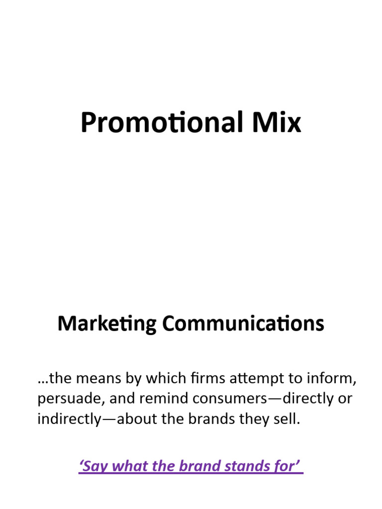 Promotional Mix | PDF | Marketing Communications | Brand