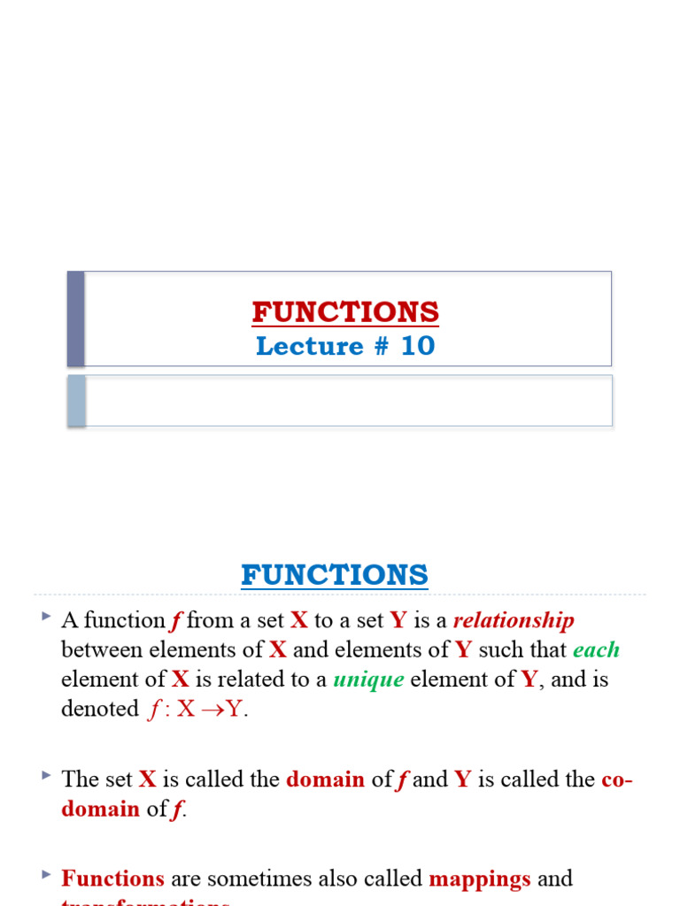 Lecture # 10 | PDF | Function (Mathematics) | Mathematical Logic