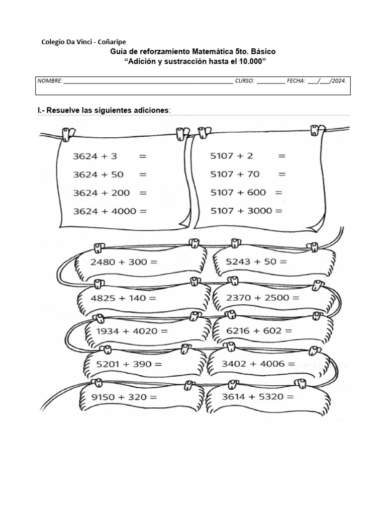 guia quinto basico operatoria basicas | PDF