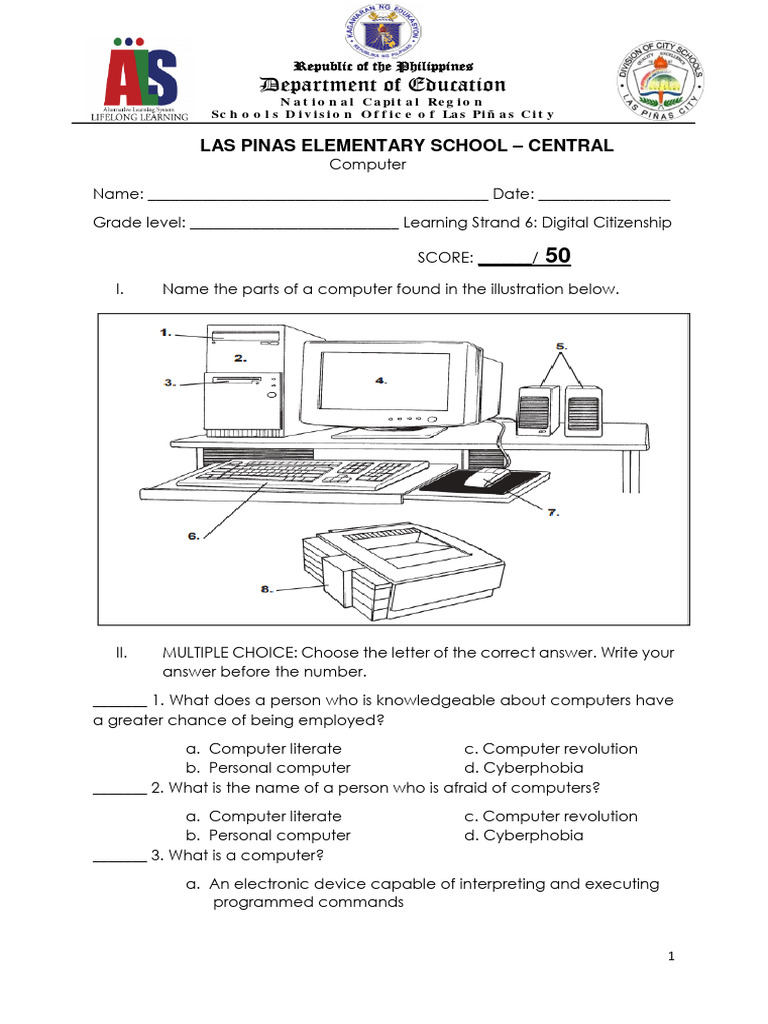 LS 6 Parts of A Computer | PDF | Computer Data Storage | Personal Computers